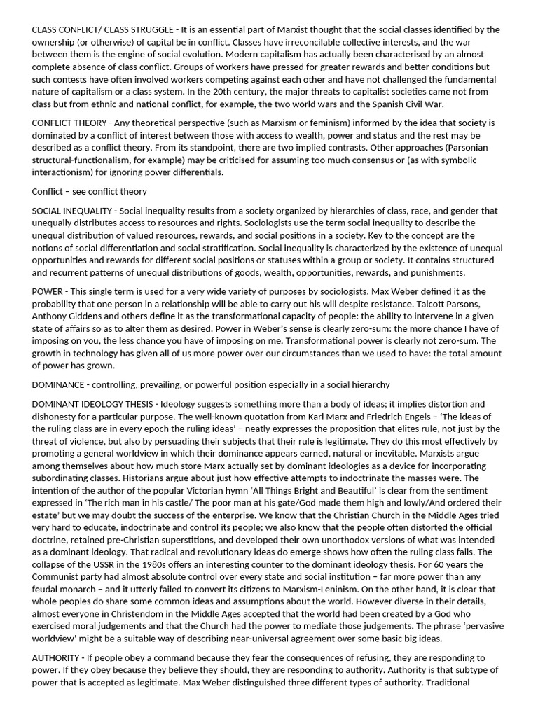 Conflict Perspective Meaning | PDF | Social Inequality | Discrimination ...