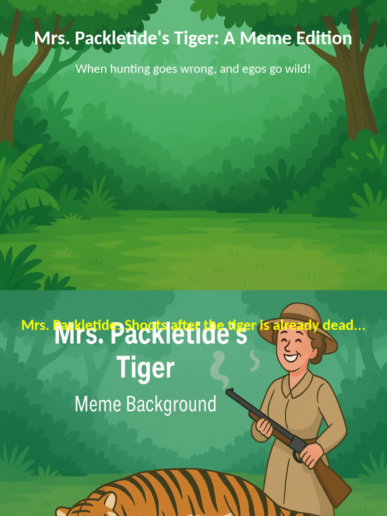 Mrs Packletides Tiger Meme Presentation | PDF