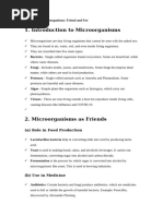 Notes of CH 2 Microorganisms - Friend and Foe - Class 8th Science | PDF ...