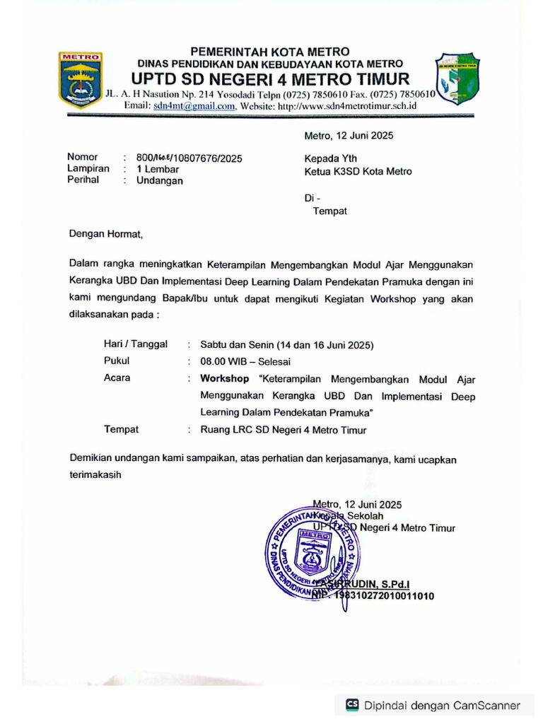 Surat Undangan Workshop | PDF