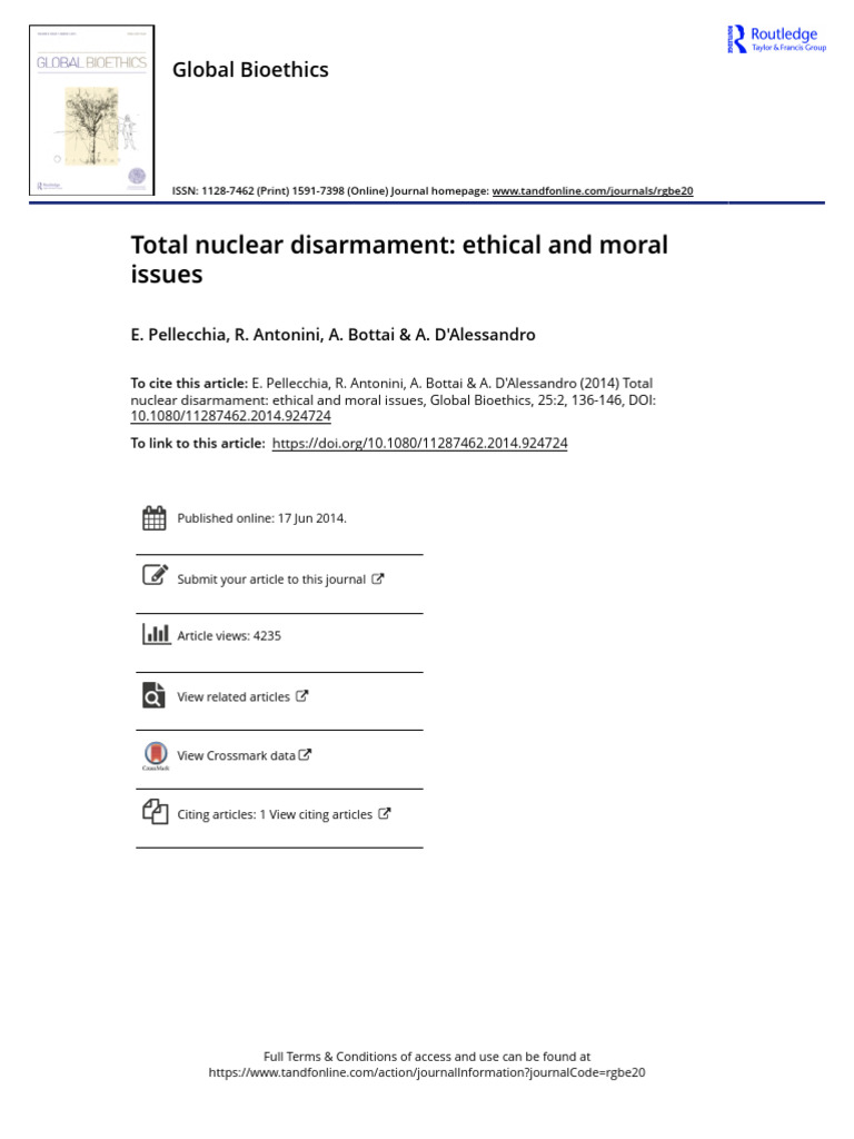 Total Nuclear Disarmament Ethical and Moral Issues | PDF | Nuclear ...