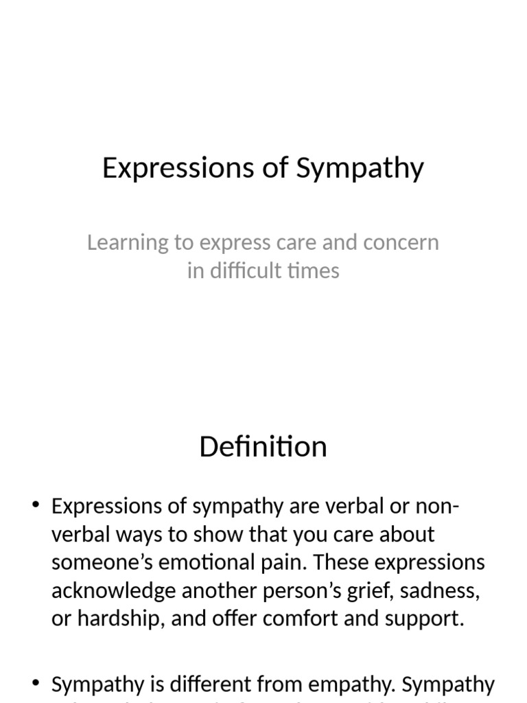 Expressions of Sympathy Presentation | PDF