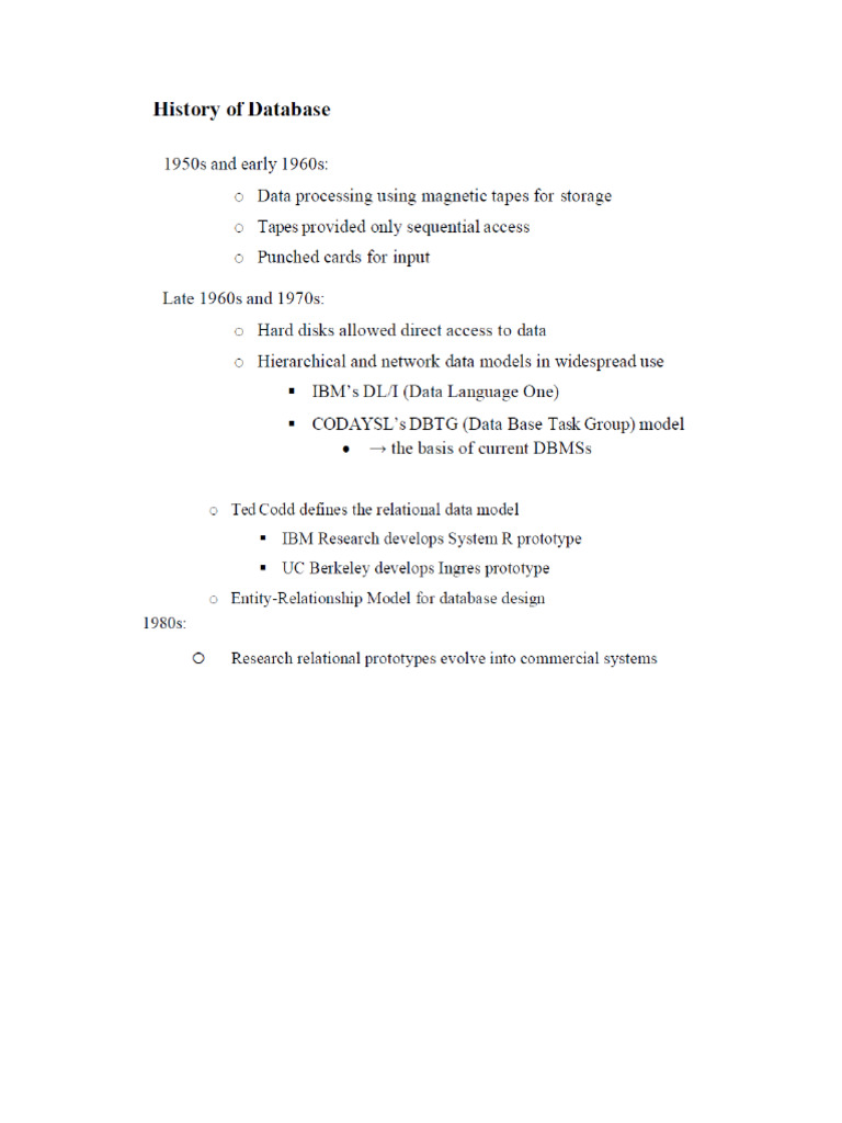 Key Milestones in DBMS History | PDF