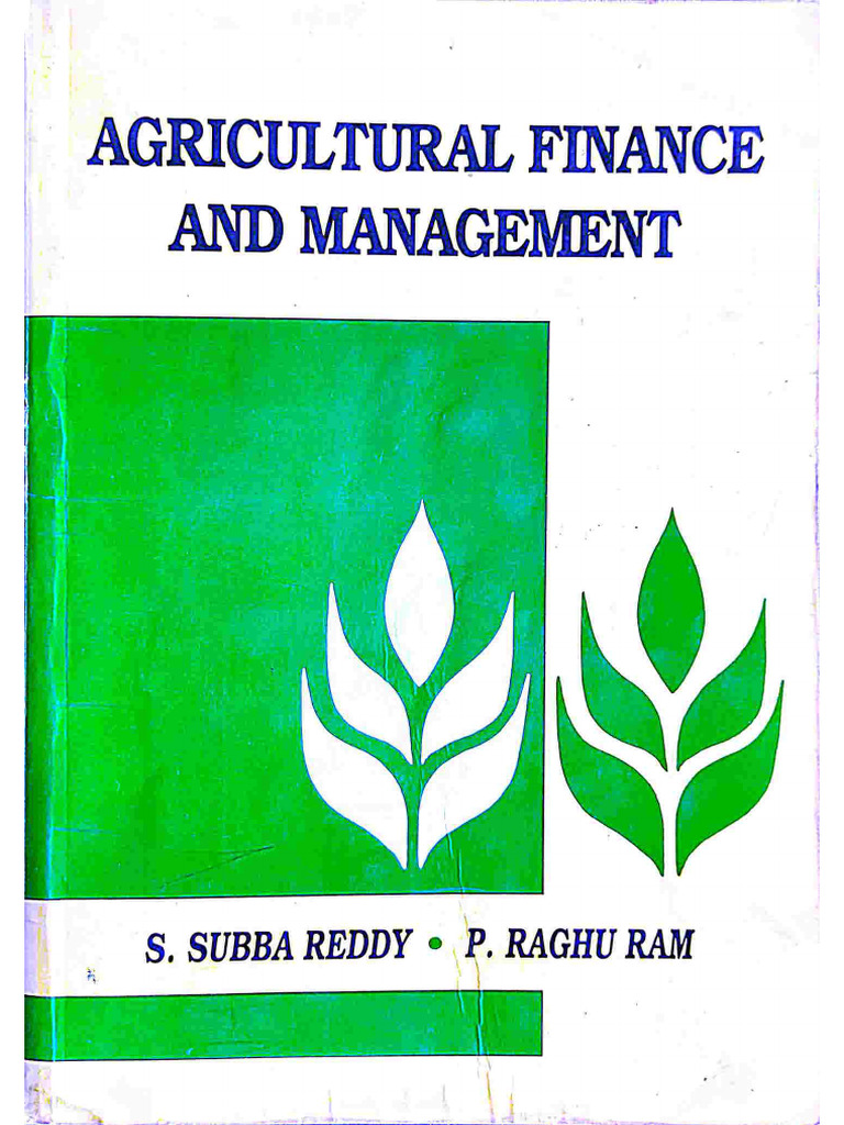 Agricultural Finance and Management by Reddy-1 | PDF