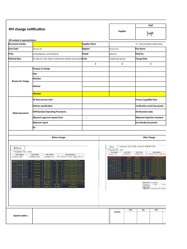 4M Notification Form Protect-1 | PDF