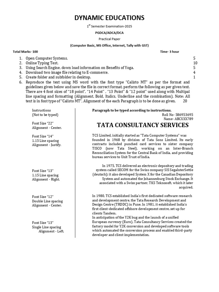 Ms Word Practical Questions | PDF | Computing