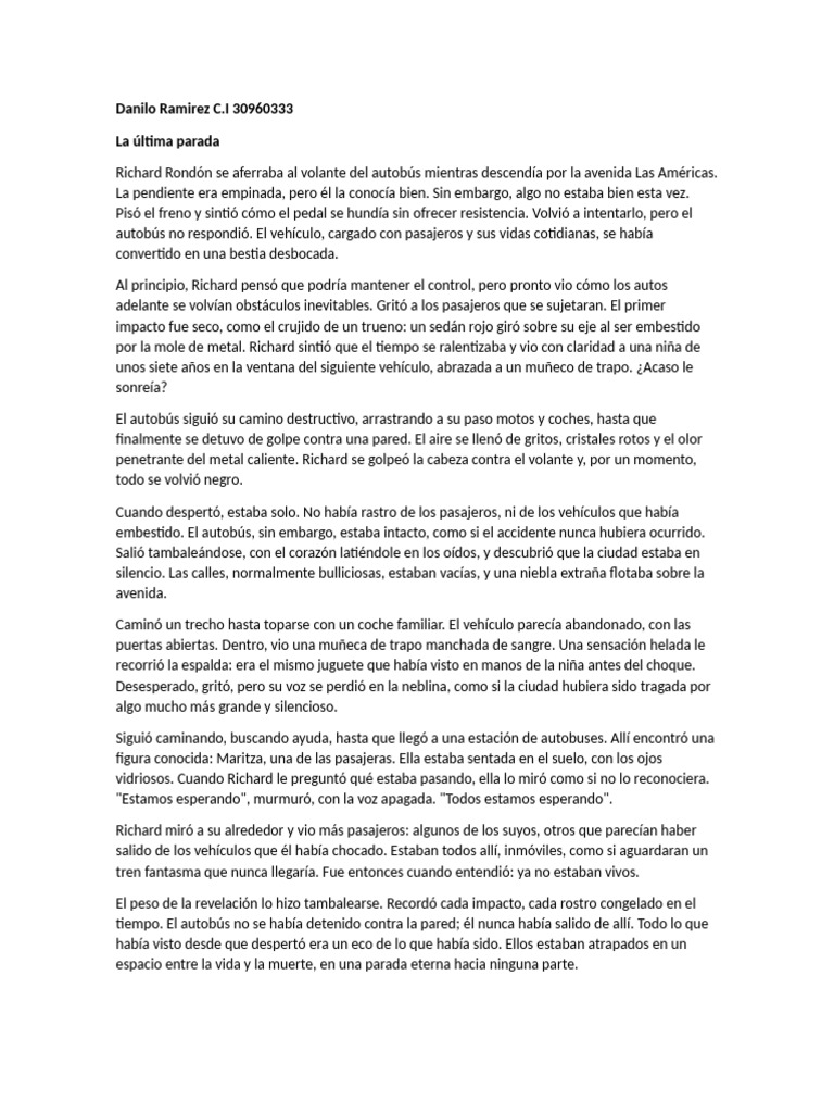 La Ultima Parada (Madre Nombre VDD) | PDF