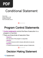 Understanding Conditional Statements and Selection in Pseudocode | PDF