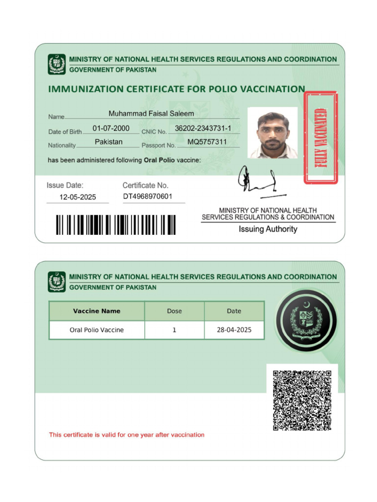 Polio Card | PDF