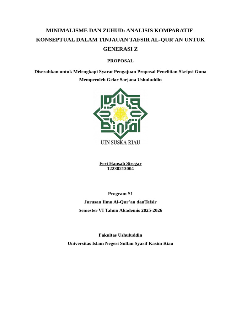 Minimalisme Dan Zuhud - Analisis Komparatif-Konseptual Dalam Tinjauan Tafsir Al-Qur'an Untuk ...
