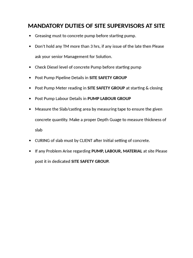 Duties of Supervisors | PDF