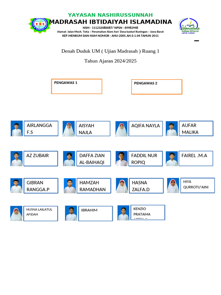 Denah Duduk UM | PDF