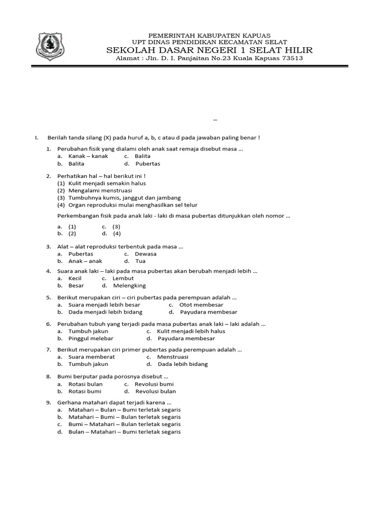 Naskah Soal PAS IPA Kelas 6 | PDF