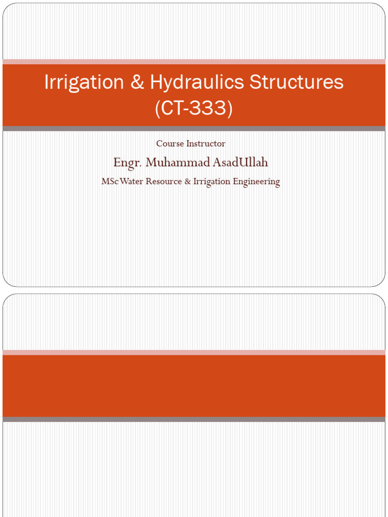 Lec 02 Irrigation & Hydraulics Structures | PDF | Irrigation | Crops