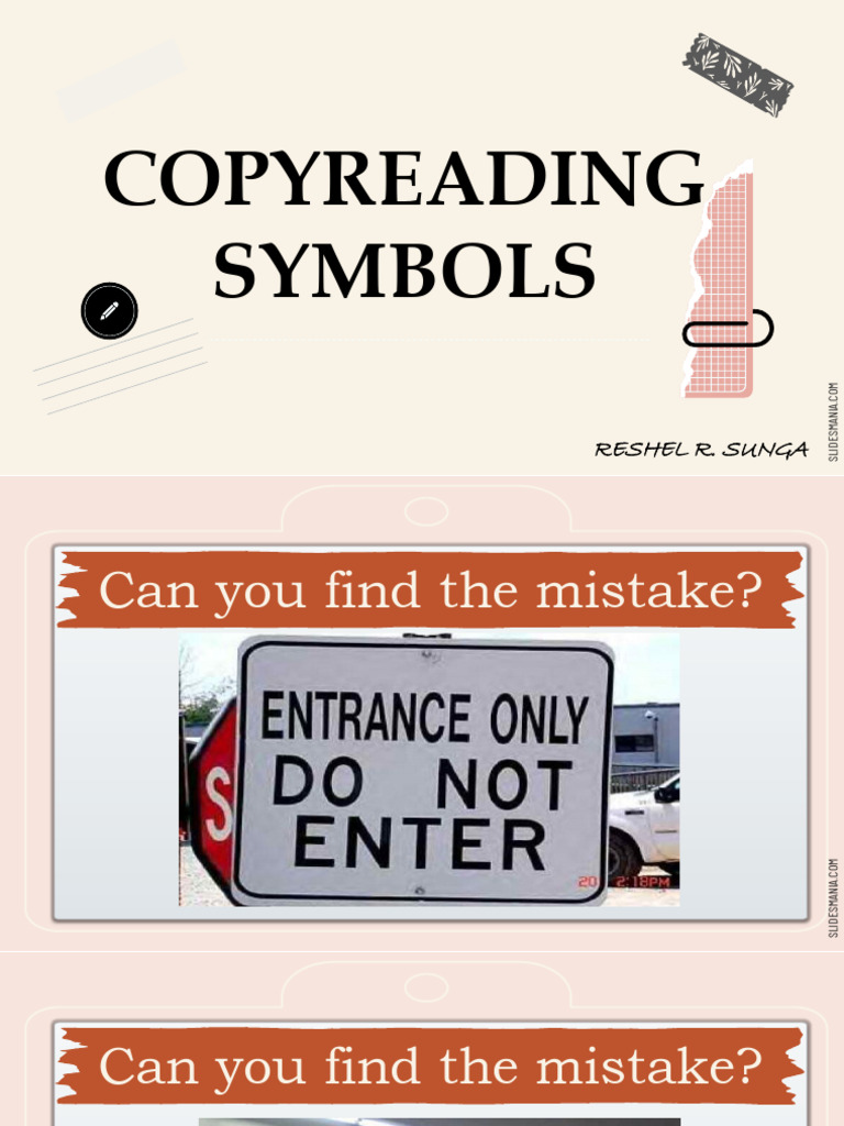 Final Copyreading Symbols Journalism 2025 | PDF | Copy Editing | Writing