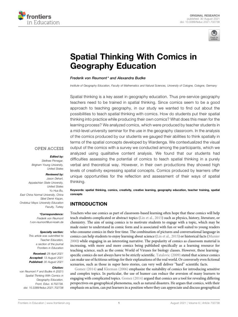 Comics for Spatial Thinking in Geography | PDF | Geography | Space