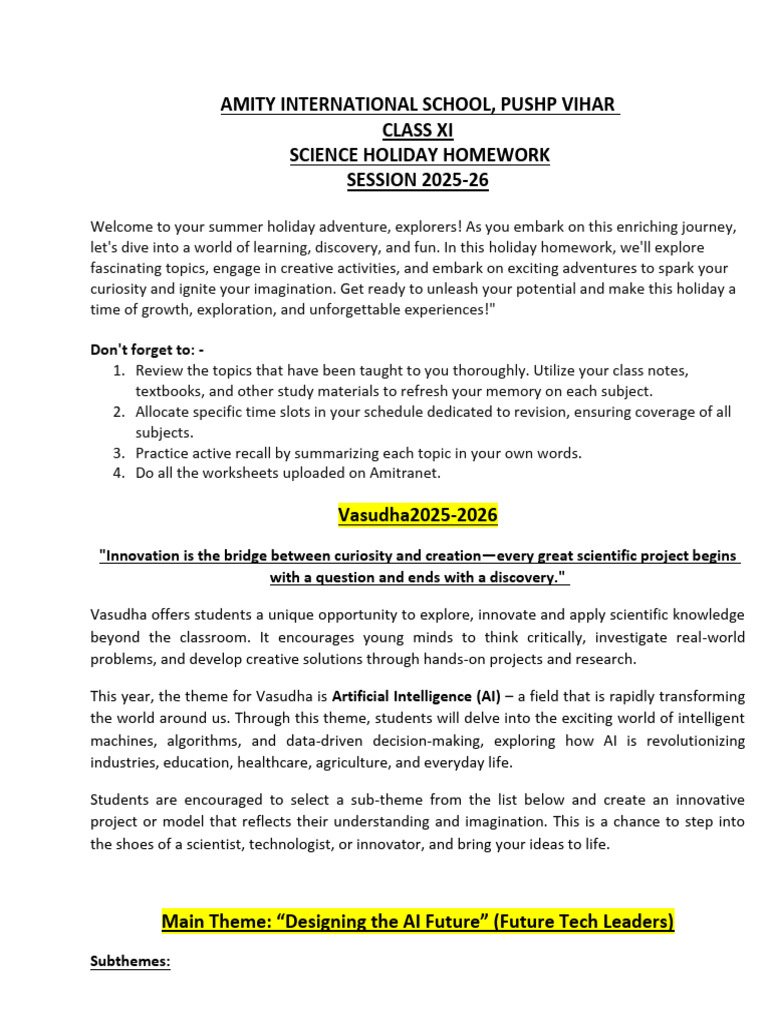 F58aa - Science Holiday Homework | PDF | Artificial Intelligence ...