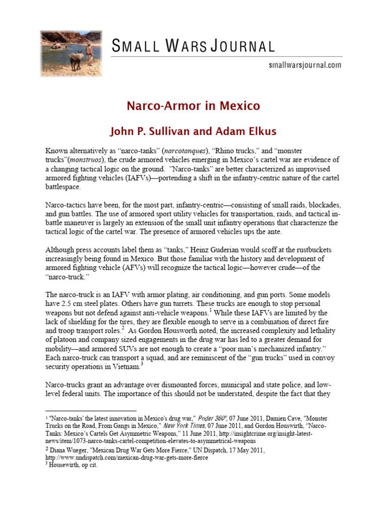 Narco Armor in Mexico | PDF | Armoured Fighting Vehicles | Military