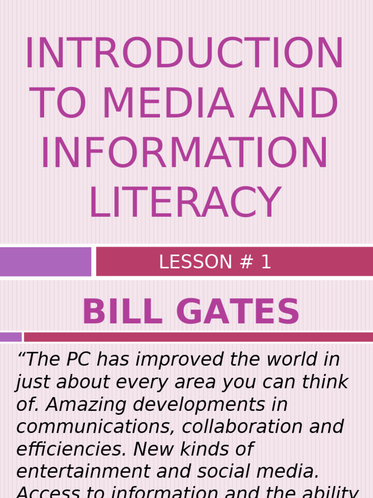 Introduction To Media Information Literacy | PDF | Information | Literacy