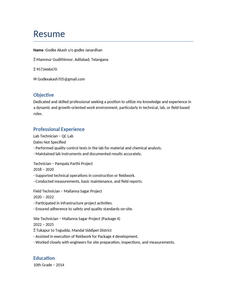 Godke Akash Resume | PDF