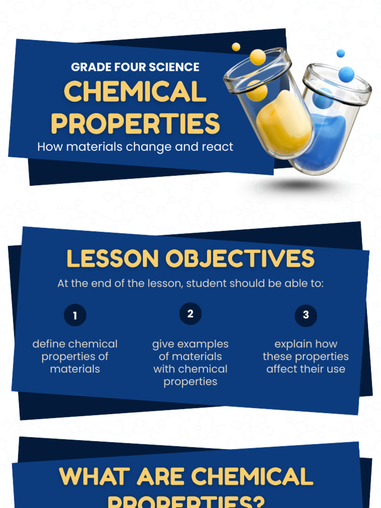 Chemical Properties of Materials Educational Presentation in Blue and ...