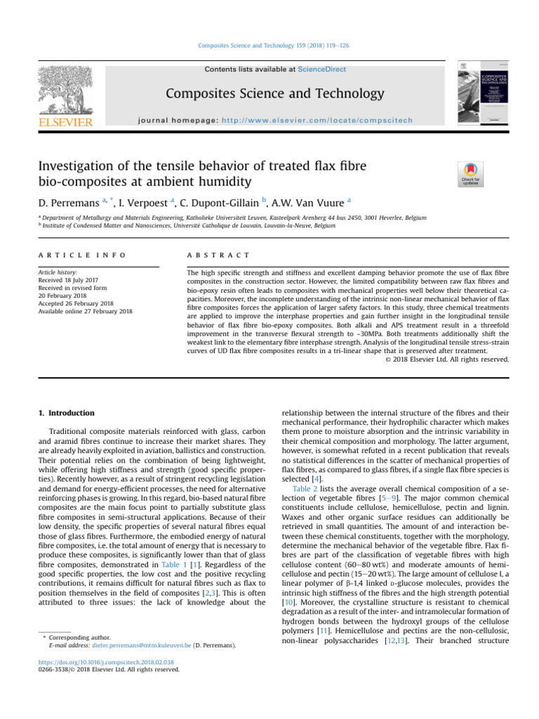 Investigation of The Tensile Behavior of Treated Flax Fibre Bio ...