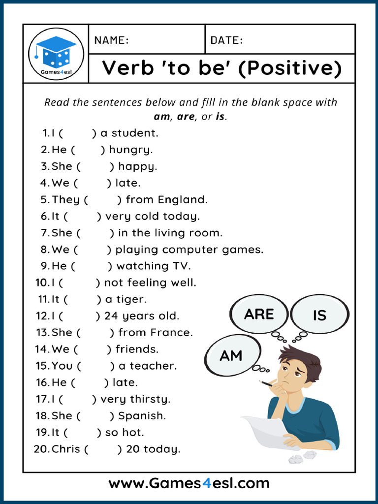Verb To Be Worksheets | PDF