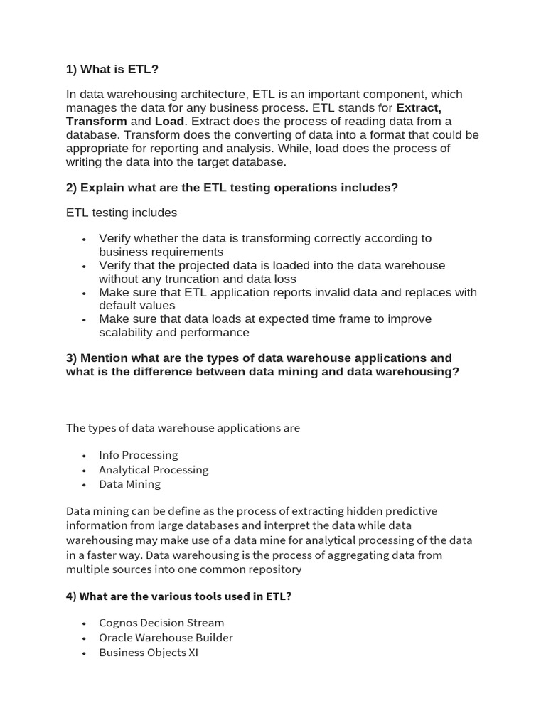 Guru99 Interview Que | PDF | Data Warehouse | Databases