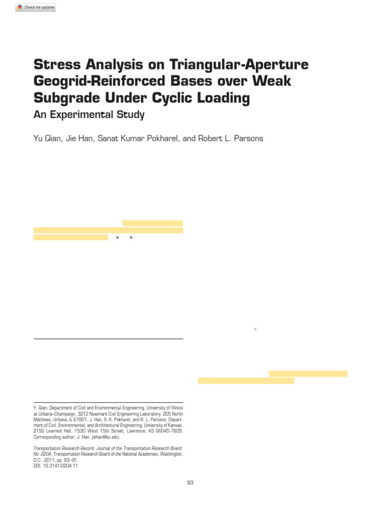 2011 - Qian Et Al Stress Analysis On Triangular Aperture Geogrid ...