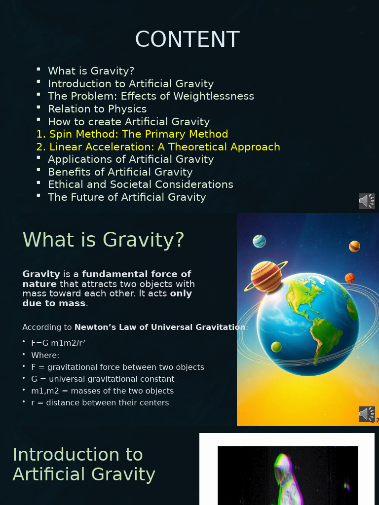 Introduction To Artificial Gravity | PDF | Weightlessness | Force