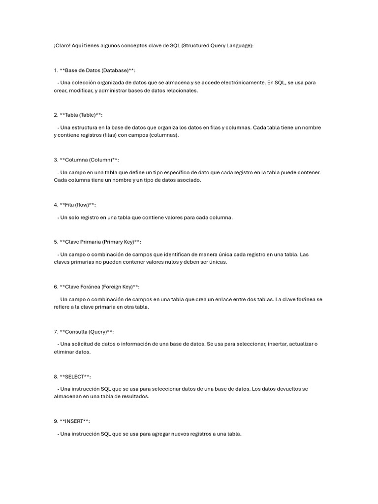 Preguntas | PDF | SQL | Bases de datos