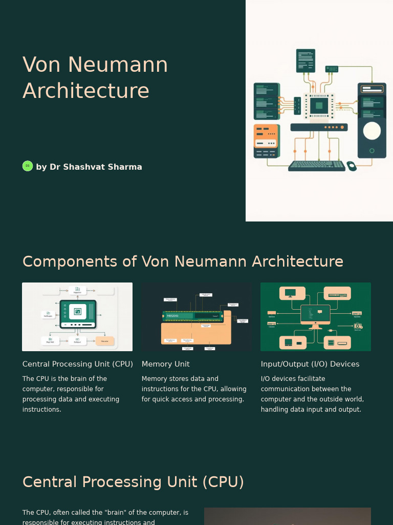 Von Neumann Architecture | PDF | Central Processing Unit | Computer Data Storage