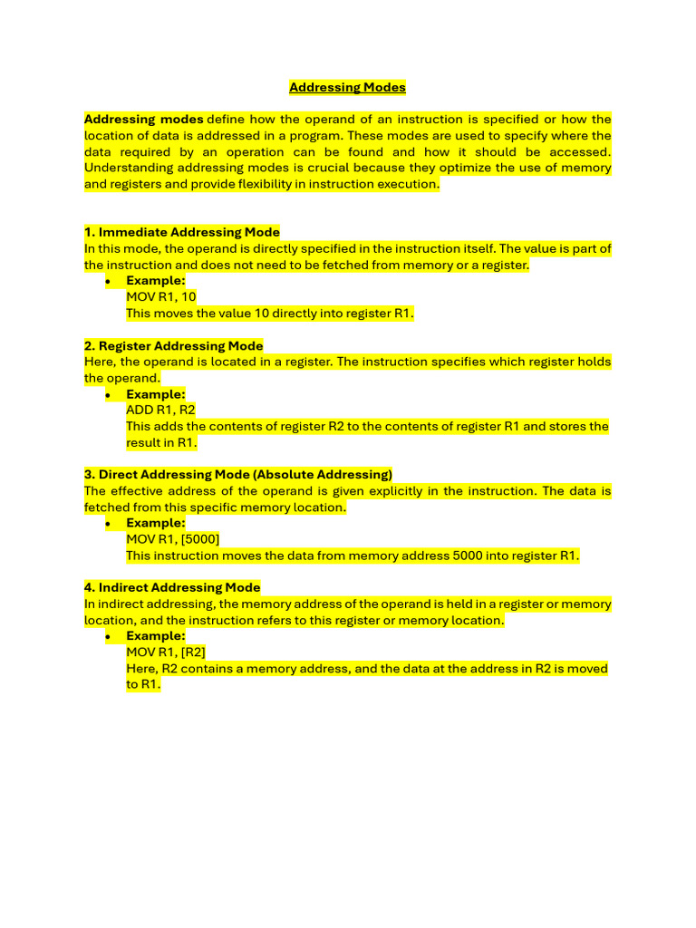 Understanding Addressing Modes | PDF