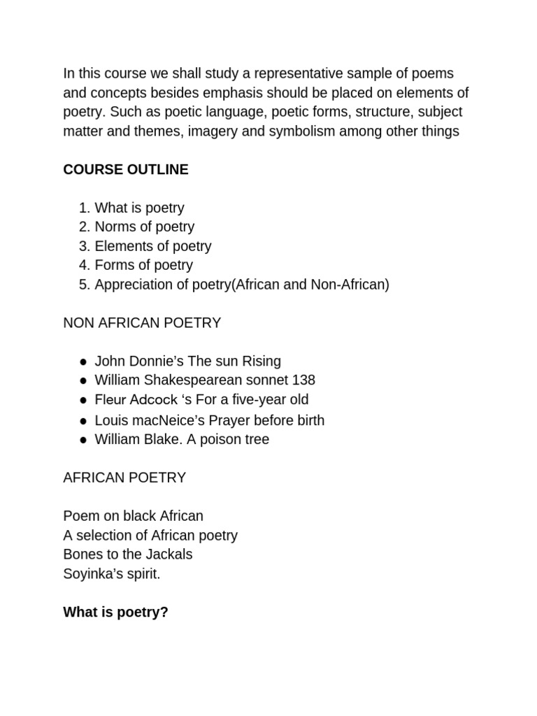 Intro To Poetry | PDF