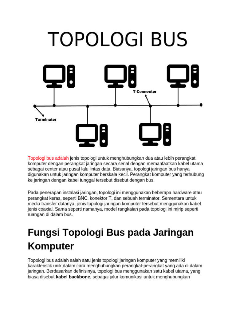 Pengenalan Topologi Bus Jaringan Komputer | PDF