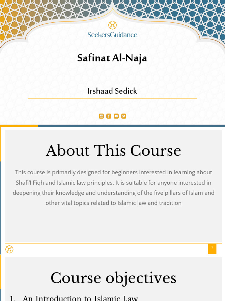 Introduction to Safinat Al-Naja | PDF