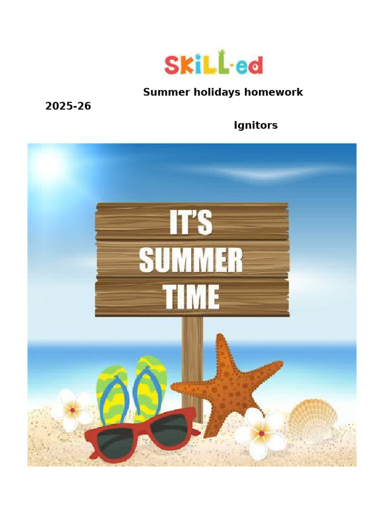 Summer Holiday Homework 2025-26 Guide | PDF