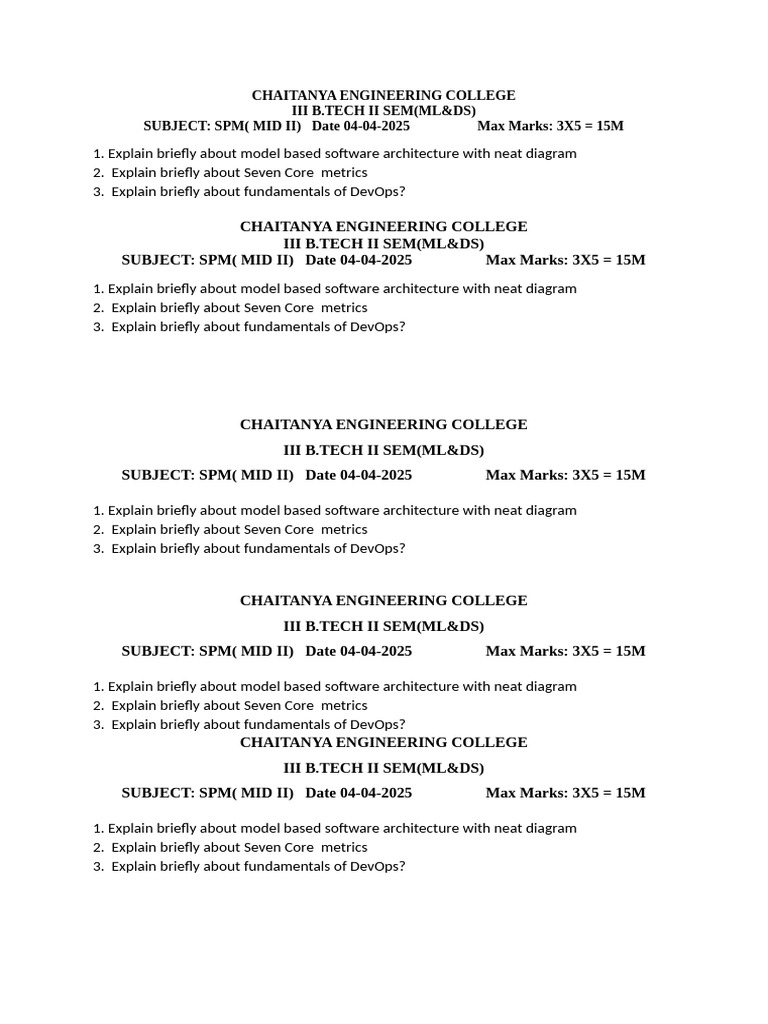 SPM Mid II Exam Guide for B.Tech Students | PDF