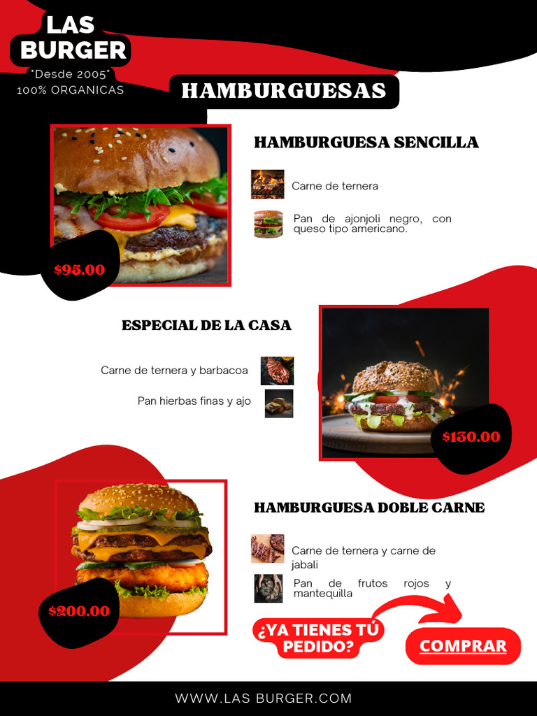Menú Las Burger | PDF