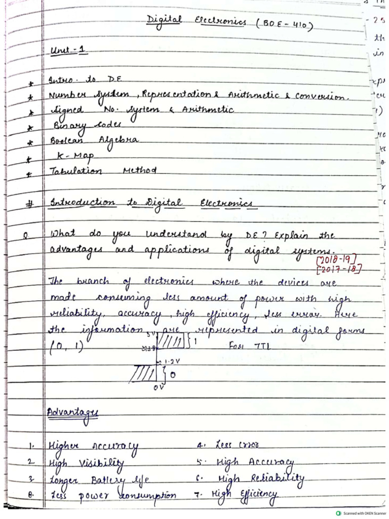 Digital Electronics (Unit - 1) - 1 | PDF