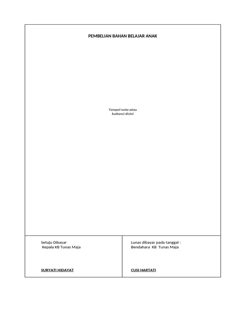 Format Nota Atau Kuitansi Toko Utk ATK WB | PDF