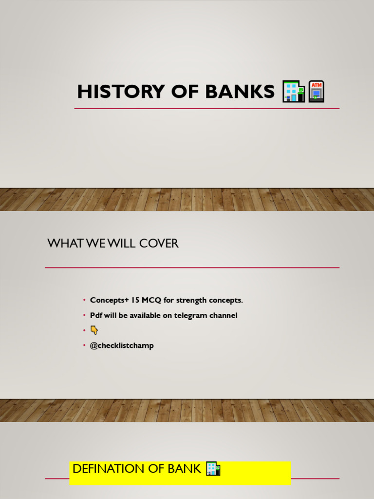 Class 1 History of Banks | PDF