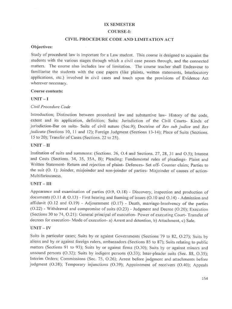 Syllabus For BALLB 5 Years - Removed | PDF