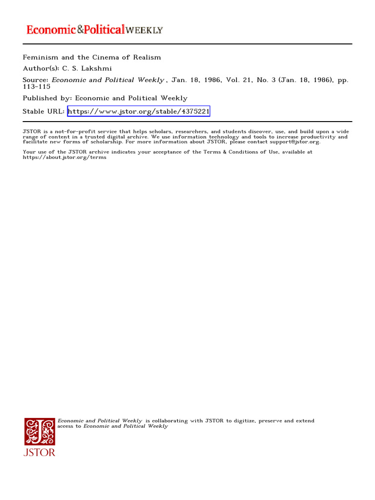 Feminism and The Cinema of Realism | PDF | Reality | Truth