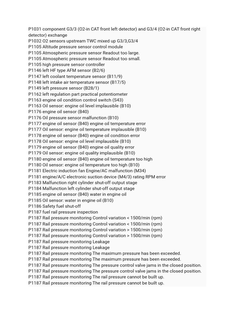 R230 MB Fault Codes Descriptions | PDF | Throttle | Relay