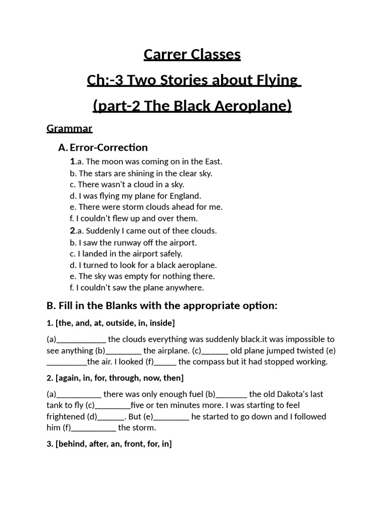 STD 10 Ch3 (p2) Grammar | PDF | Aviation