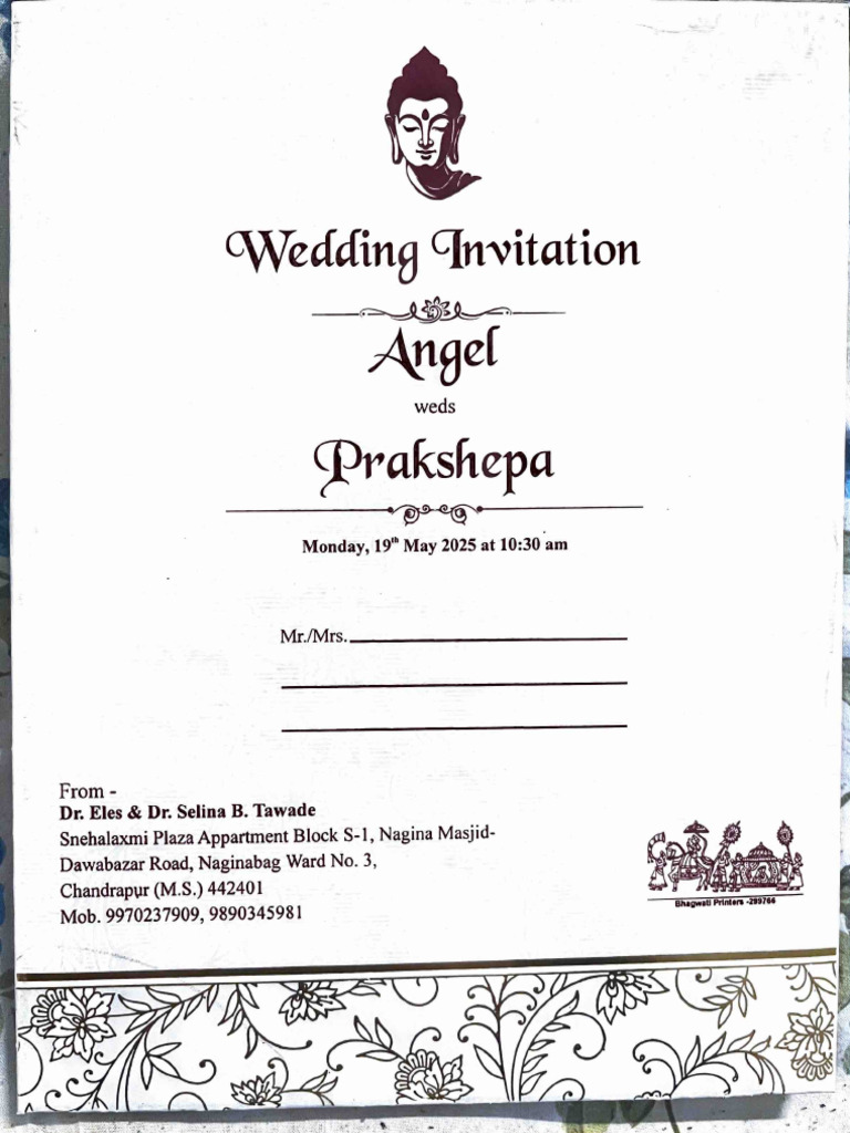 Sarah Bhagat's Wedding Invitation | PDF | Rites Of Passage | Marriage