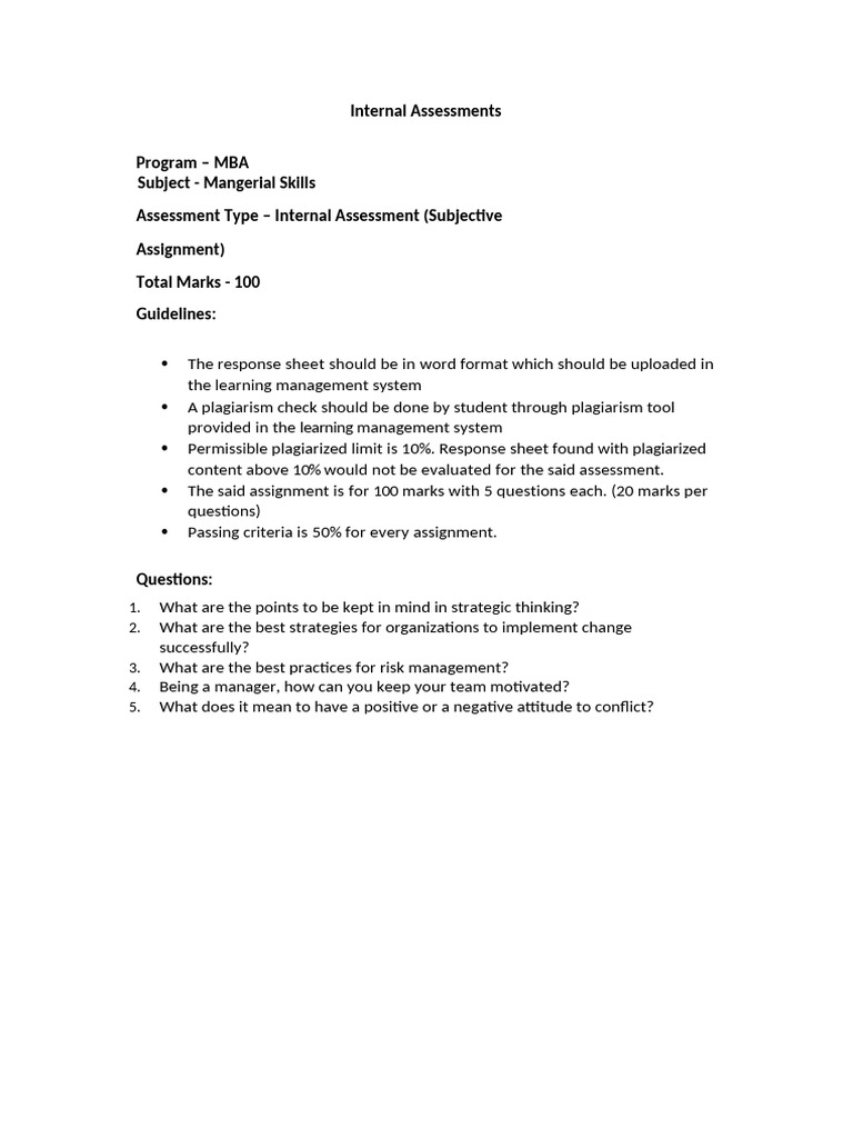 Managerial Skills-Assignment 2 | PDF