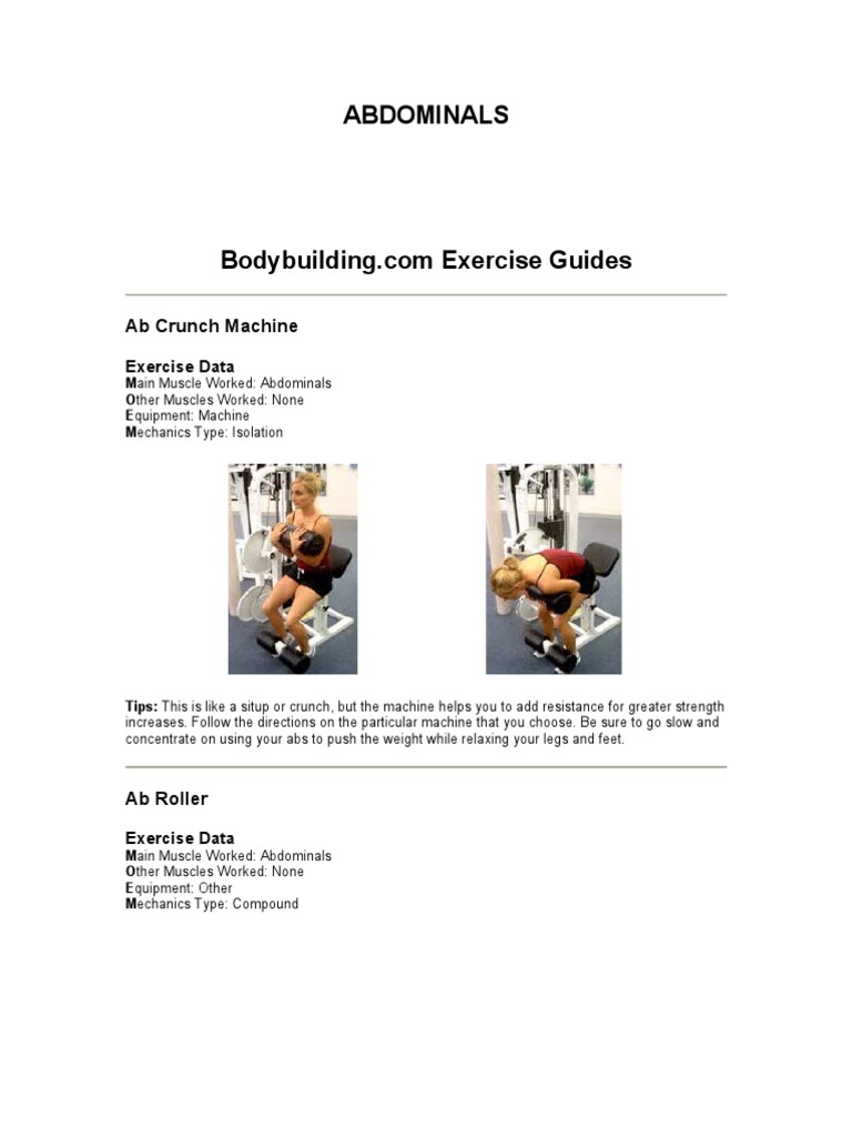 Abdominals: Ab Crunch Machine | PDF | Anatomical Terms Of Motion | Abdomen