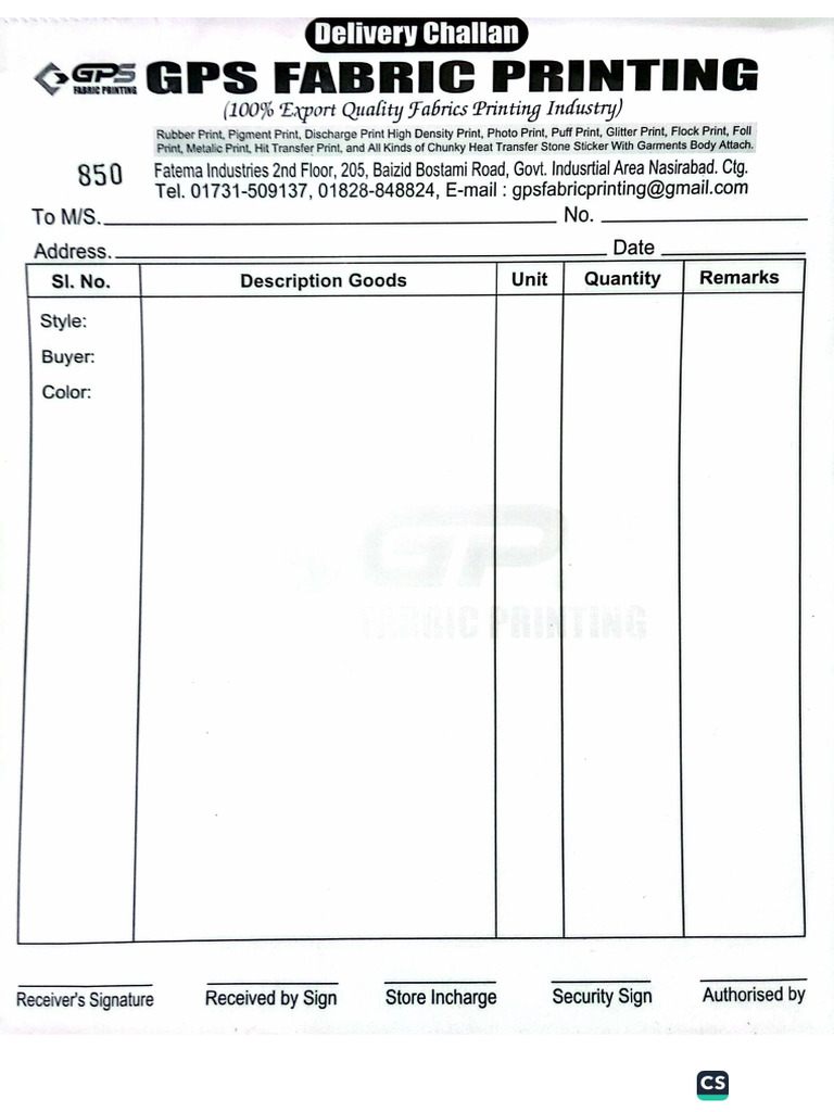 Delivery Challan | PDF